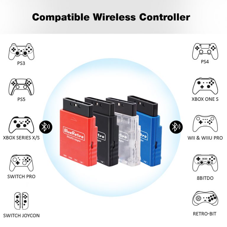 BlueRetro Wireless Game Controllers Adapter For PSX PS1 PS2 ...