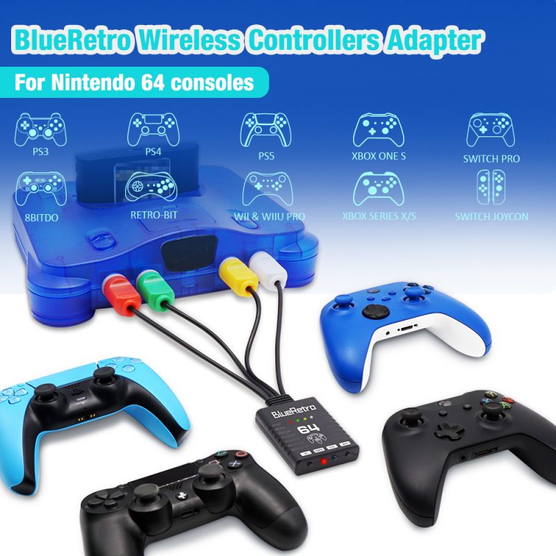 BlueRetro Wireless Game Controller Adapter For Nintendo 64 four player ...